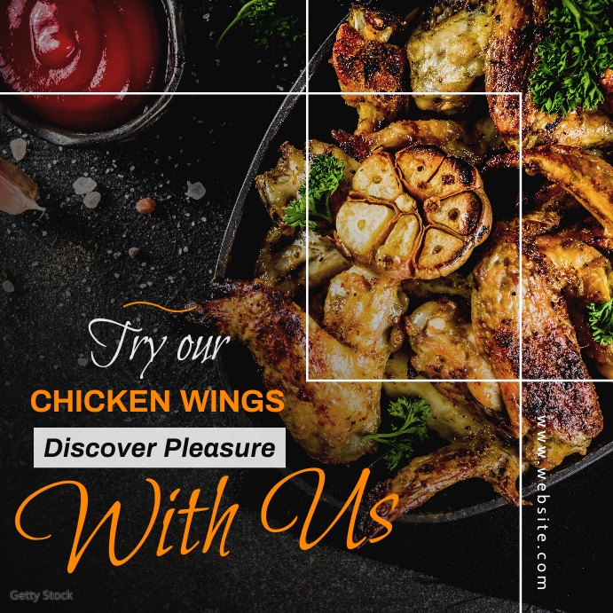chicken wings restaurant offer banner adverti Template | PosterMyWall