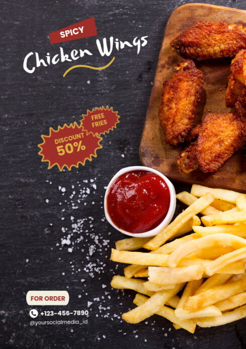 chicken wings template | PosterMyWall