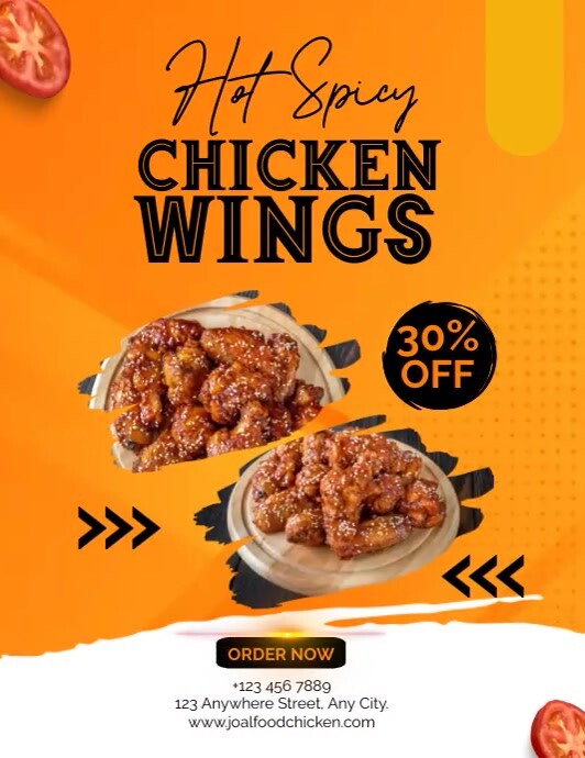 Chicken wings video flyer Template | PosterMyWall