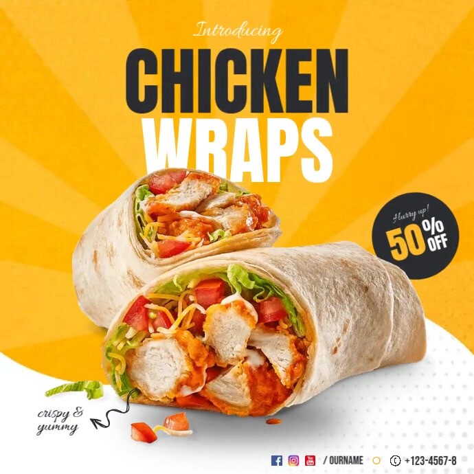 Copy of Chicken Wraps Roll Discount Deal | PosterMyWall