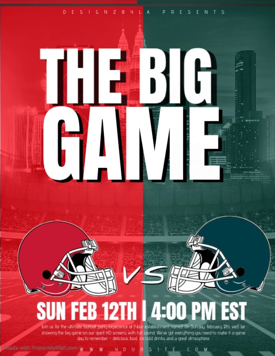 Copia de Chiefs Vs Eagles Super Bowl LVII Flyer | PosterMyWall