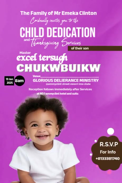 Modèle child dedication baby dedication christening flyer | PosterMyWall