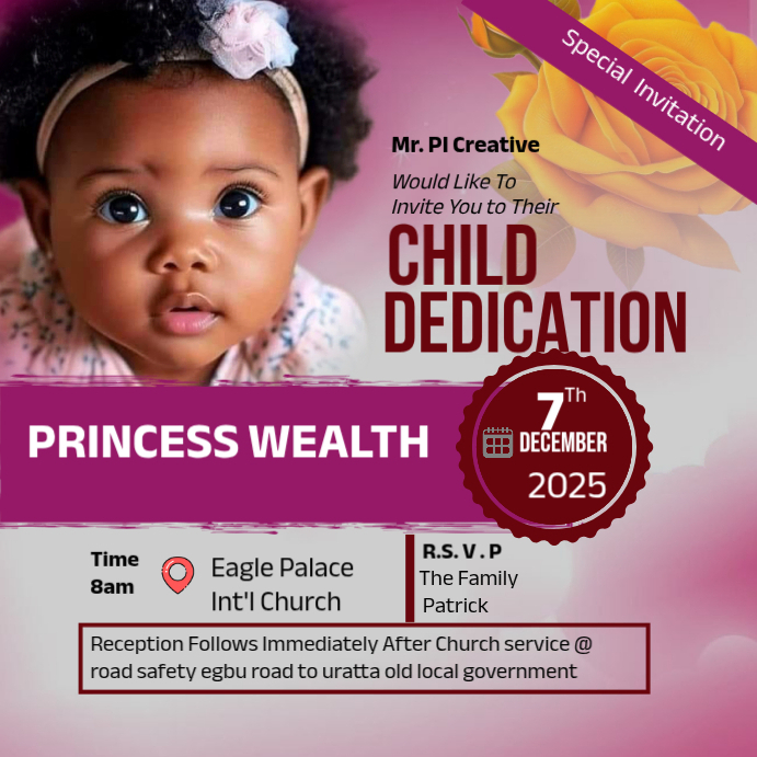 Copy of child dedication flyer baby dedication flyer christening flyer ...