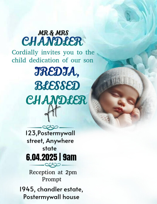 Child dedication flyer design template | PosterMyWall