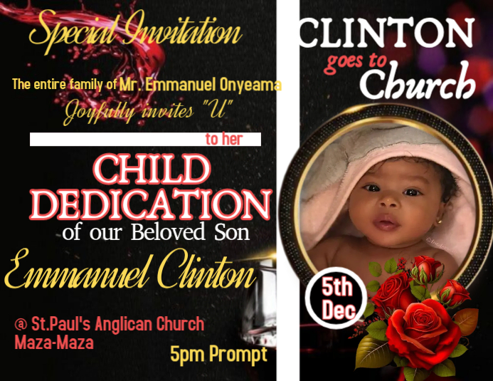 Child Dedication Invitation Template | PosterMyWall
