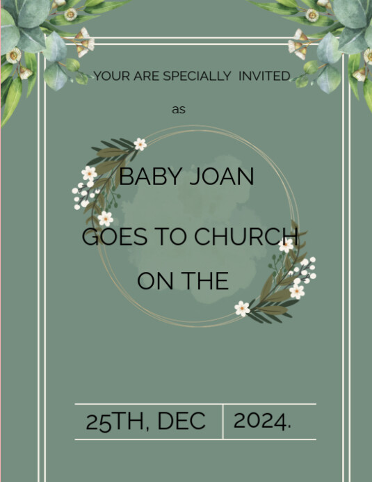 Child dedication invitation card template | PosterMyWall