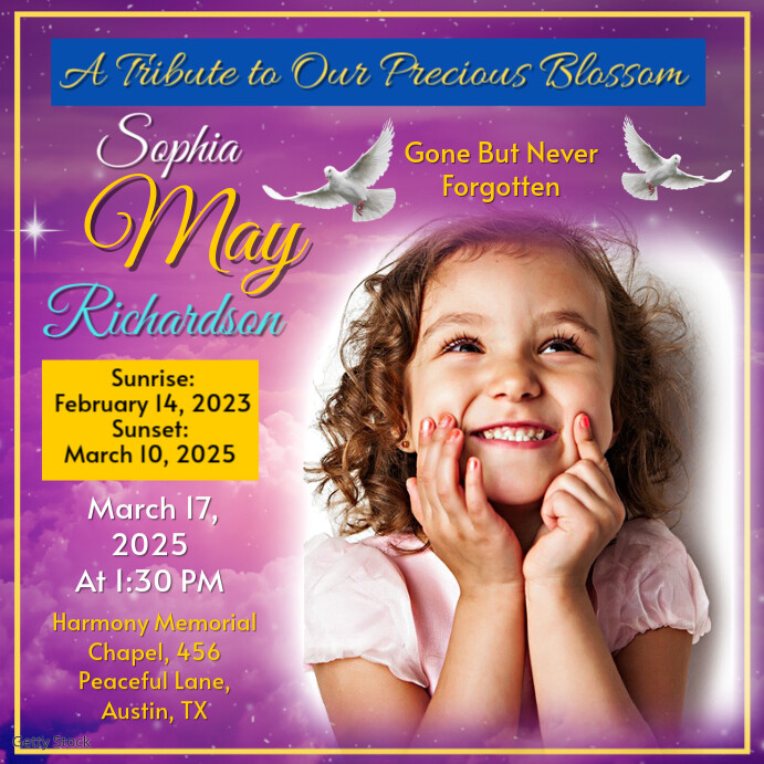 Child Funeral Template | PosterMyWall