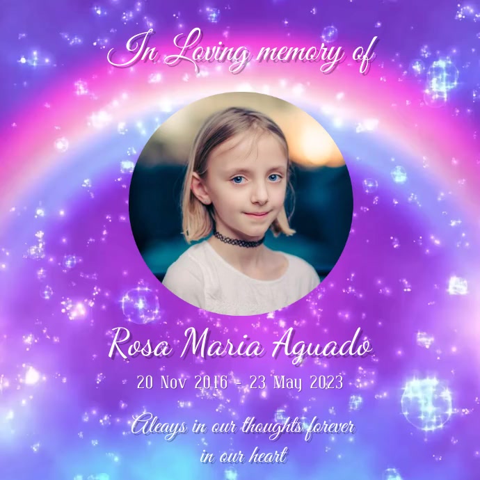 Child Funeral Instagram Post Template | PosterMyWall