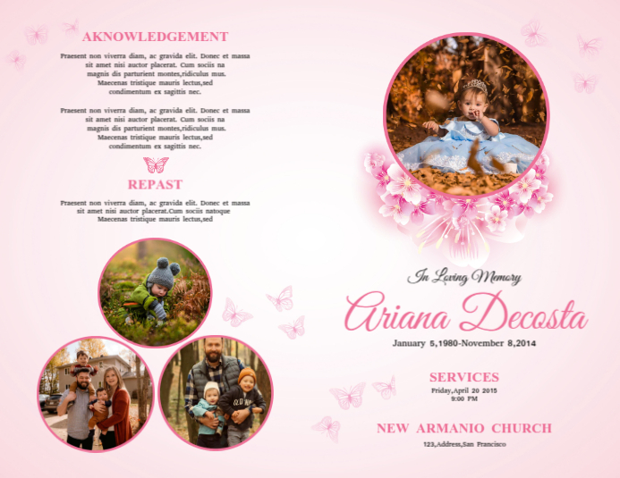 Child funeral program Template | PosterMyWall