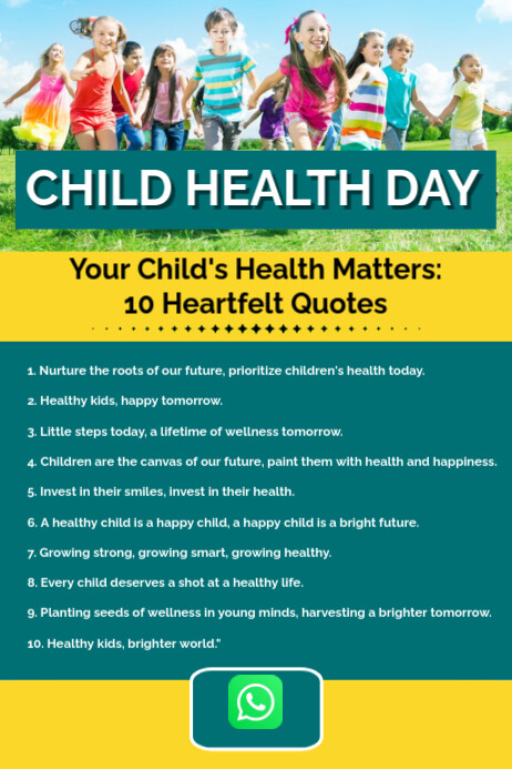 Child health day Quote flyer Template | PosterMyWall