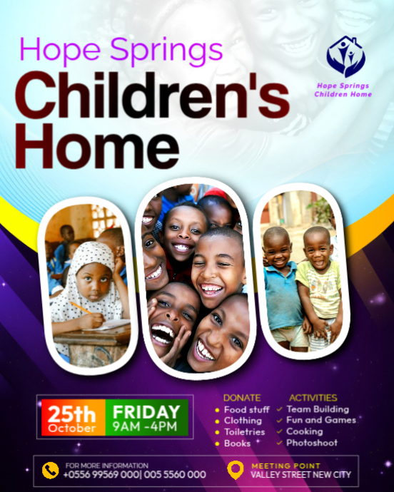 Copy of Children's home kids orphanage childrens kids care visit event ...