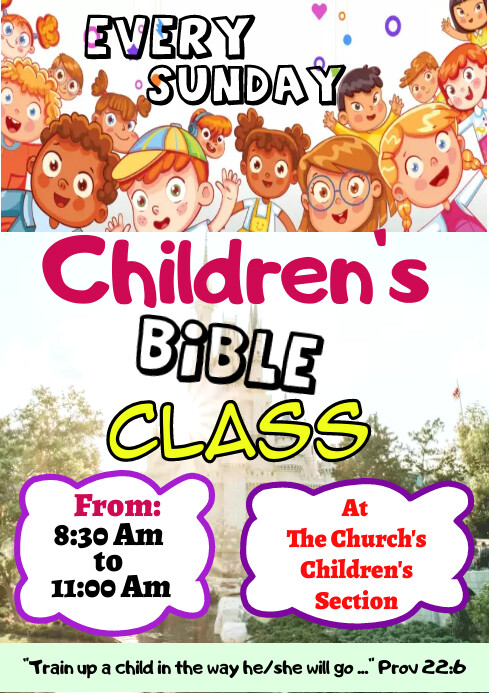 Copy of Children's Bible Study flyer Design | PosterMyWall