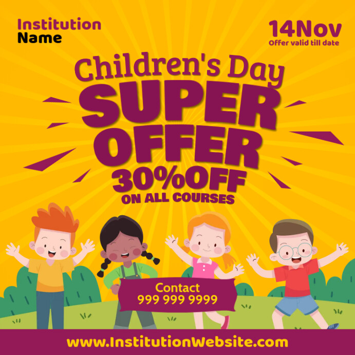 Children's Day Course Offer Template | PosterMyWall