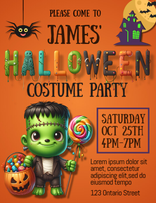 Children's Fun Halloween Party Invitation Template | PosterMyWall