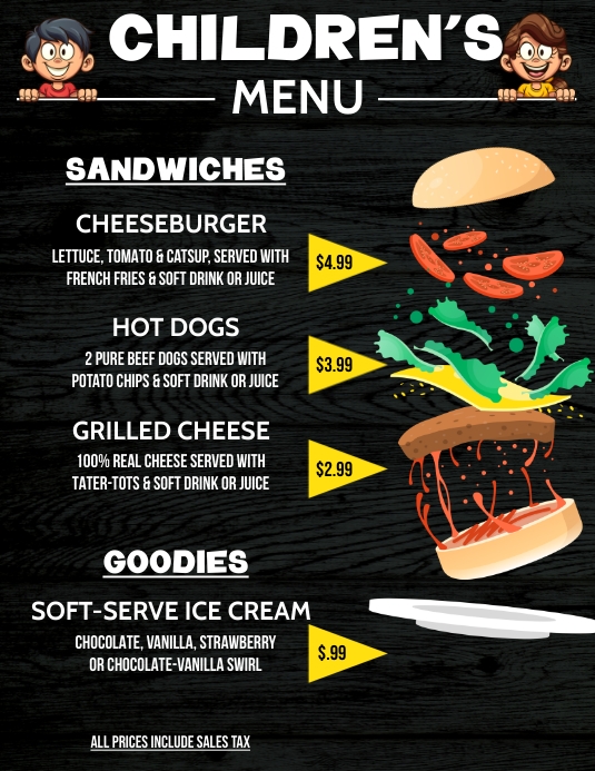 Copy of CHILDREN'S MENU | PosterMyWall