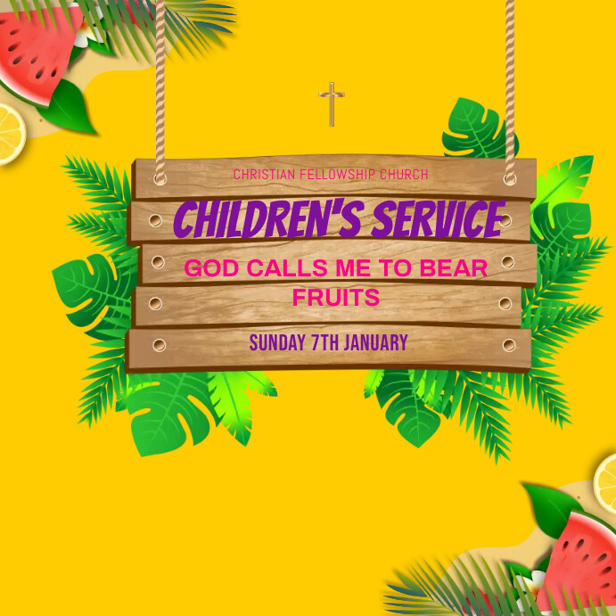 CHILDREN'S SERVICE Template | PosterMyWall