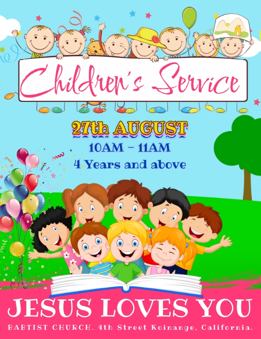 Children's Sunday school flyer Template | PosterMyWall