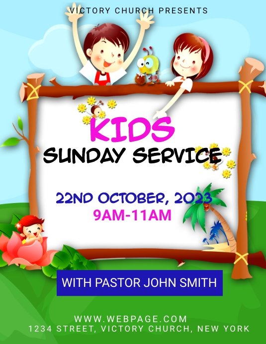 Copy of Children's Sunday school flyer | PosterMyWall
