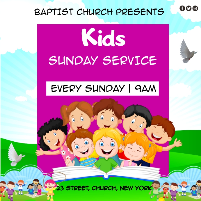Sunday School Children Cartoon