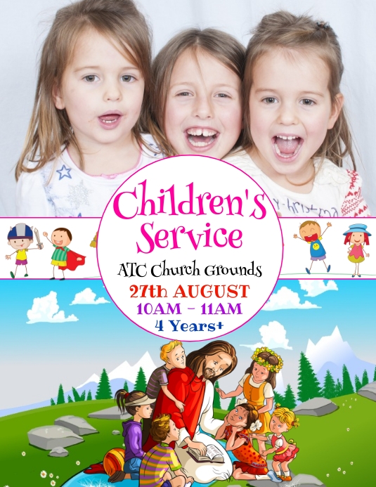 Copy of Children's Sunday school service flyer | PosterMyWall