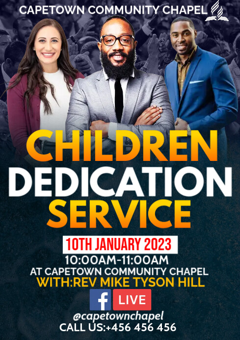 children dedication service flyer (3) Template | PosterMyWall