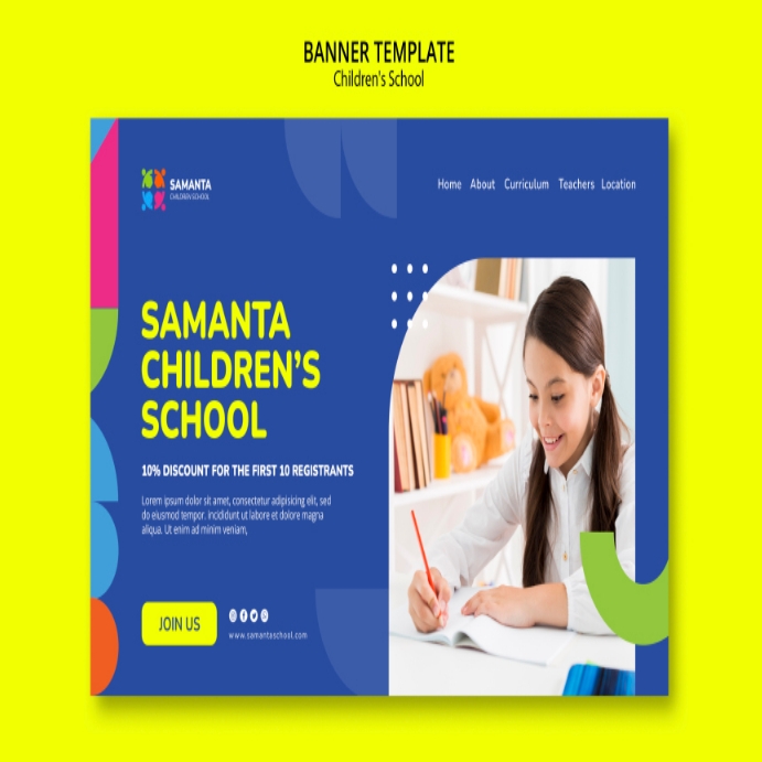 Plantilla de children school education banner template | PosterMyWall