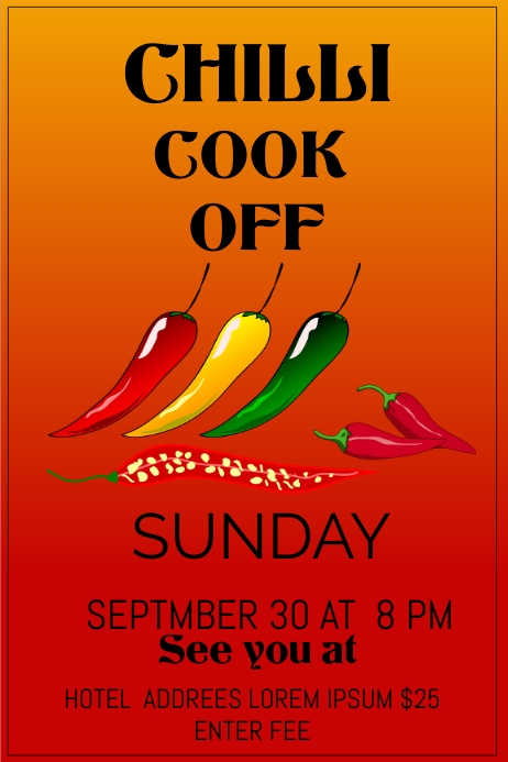 Chili cook ad design template | PosterMyWall