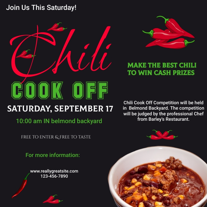 chili cook off competition instagram post (1) Template | PosterMyWall