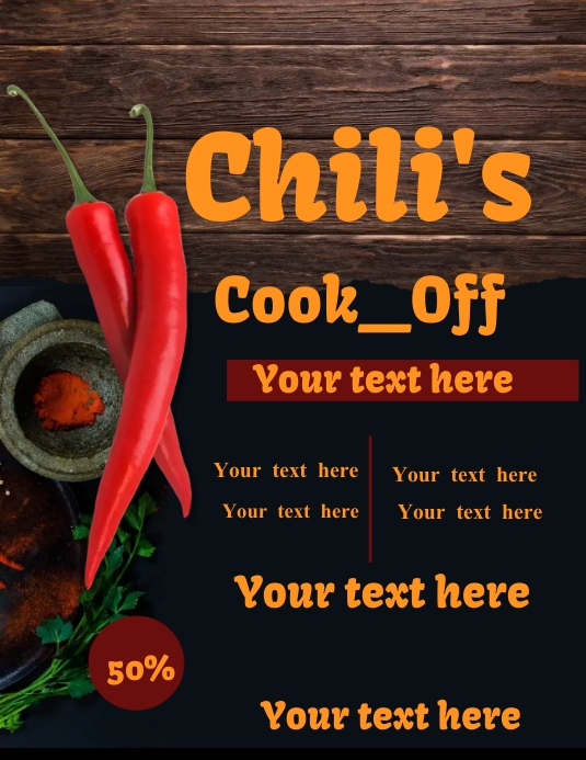 Plantilla de Chili Cook Off Day Flyer Template | PosterMyWall