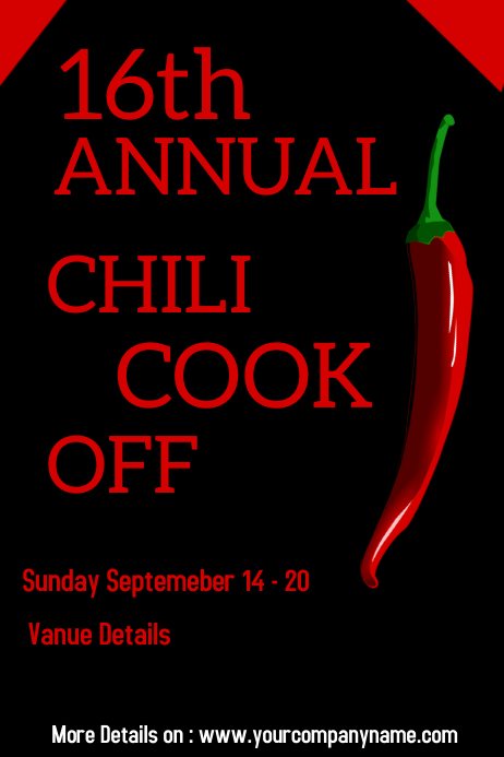 CHILI COOK OFF Template | PosterMyWall