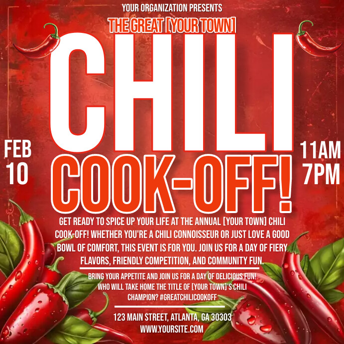 chili cook off flyer chili competition (3) Template | PosterMyWall