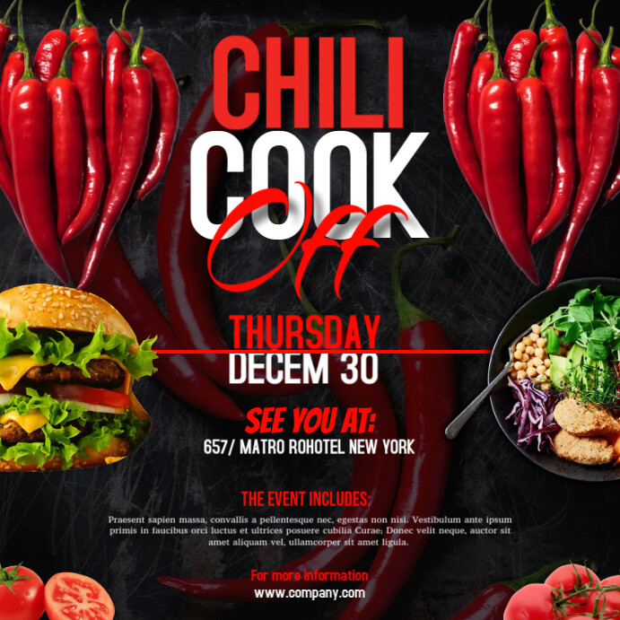 Chili Cook Off Instagram Post Template | PosterMyWall