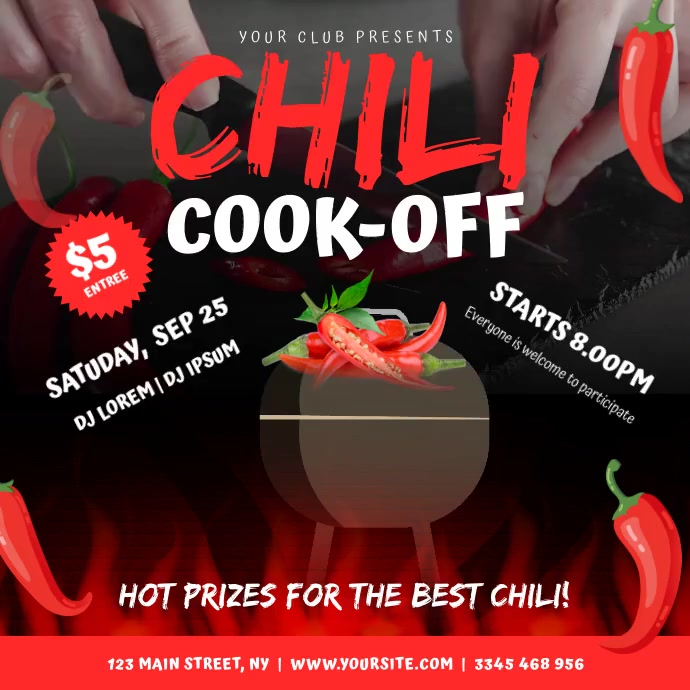 Chili Cook Off Instagram Video Post Template | PosterMyWall
