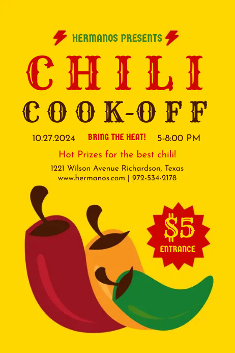 Chili Cook Off Poster Templat | PosterMyWall
