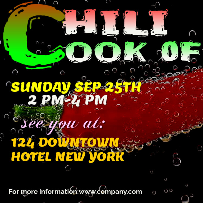 CHILI COOK-OFF POSTER Template | PosterMyWall