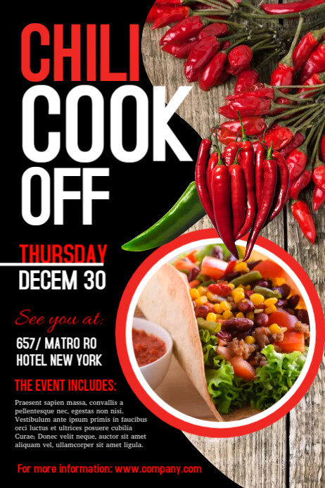 Chili Cook Off Poster Template | PosterMyWall