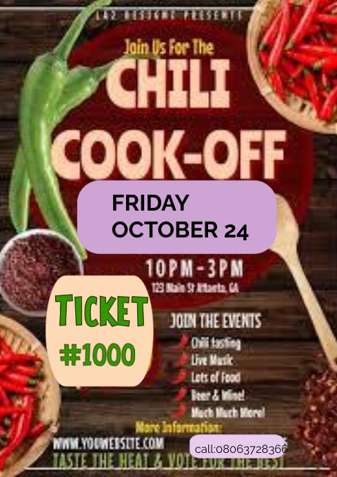 Chili cook off template | PosterMyWall