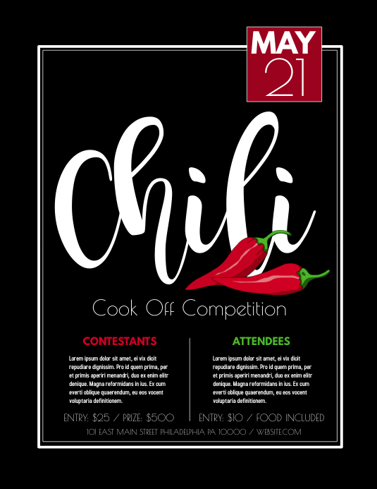 Chili Template | PosterMyWall