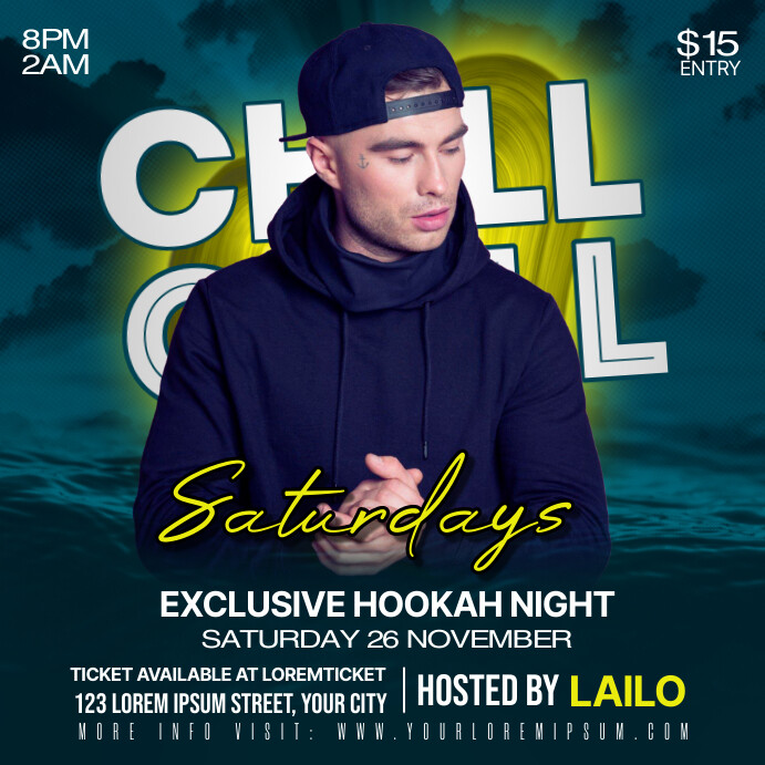 Chill Night Saturday Template | PosterMyWall