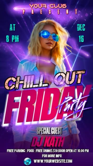 Chill Out Friday Party Template | PosterMyWall