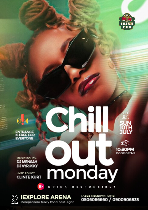 Chill Out Monday Party Design Template | PosterMyWall