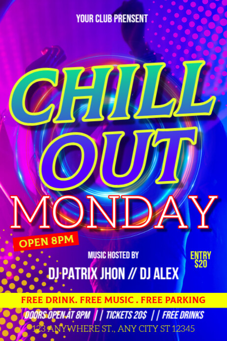 Chill out monday poster templaat | PosterMyWall