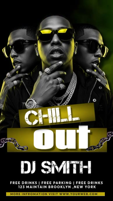 Chill Out Neon DJ Night Template | PosterMyWall