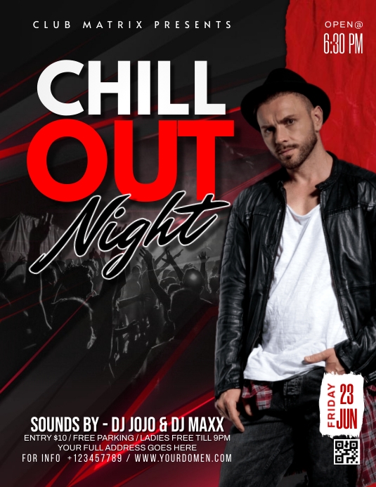Plantilla de Chill out Night | PosterMyWall