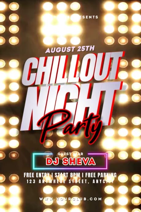 Chill Out Night Party Poster Template | PosterMyWall
