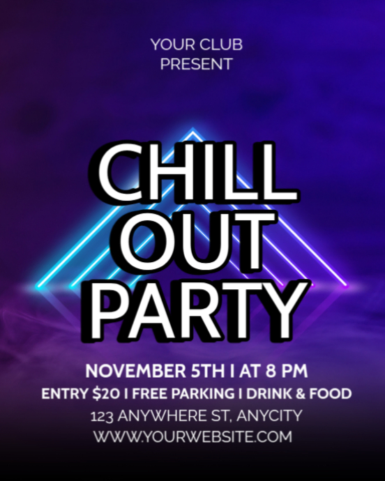 Plantilla de CHILL OUT PARTY | PosterMyWall