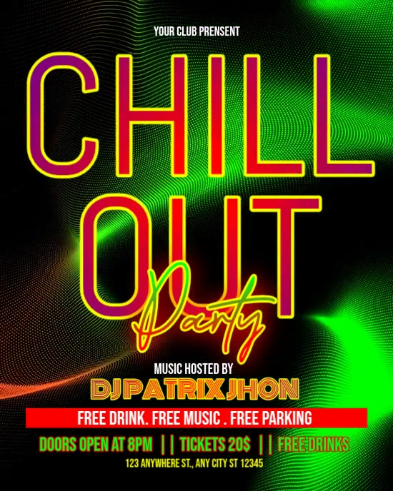 Chill out party instagram portrait Template | PosterMyWall