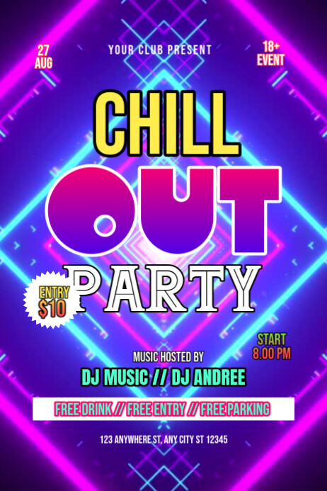 Chill out party poster Template | PosterMyWall