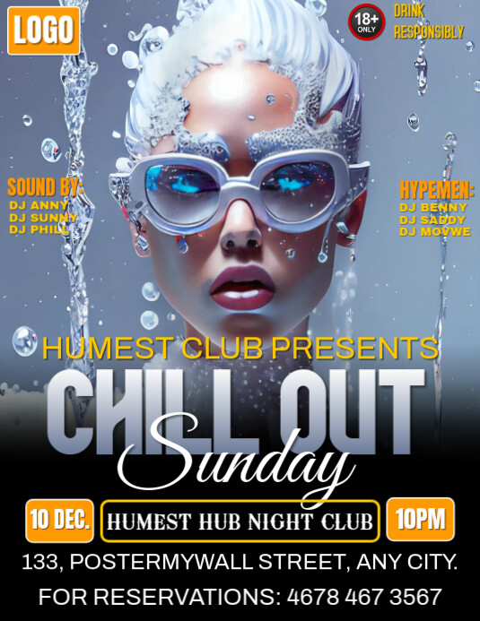 Chill Out Sunday Party Design Template | PosterMyWall