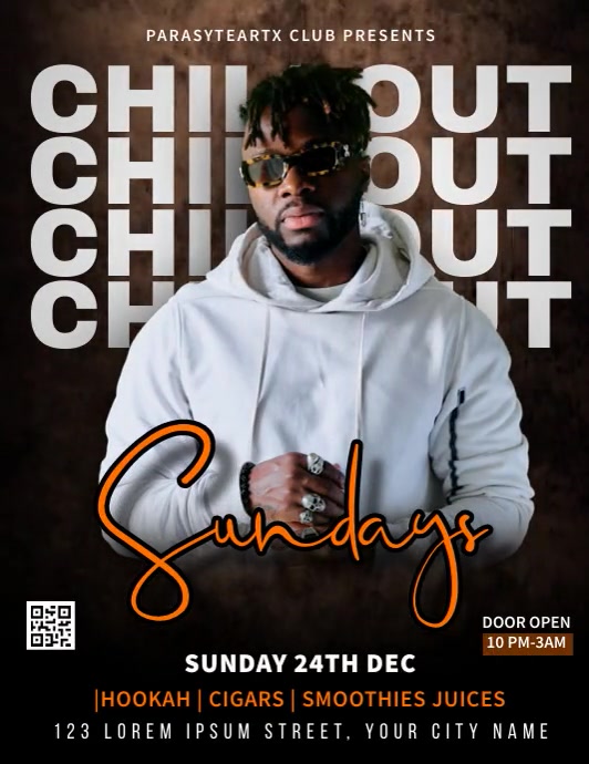 Chill Out Sunday Party Template | PosterMyWall